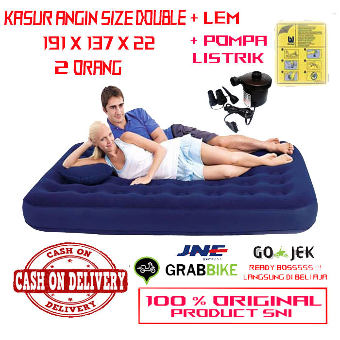 Bestway Kasur Angin Double + Pompa Listrik Lem - Biru | Lazada Indonesia