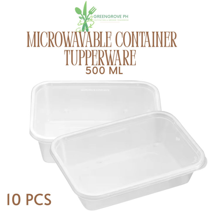500ML Microwavable Food Container with Lid 10PCS Reusable Tupperware ...