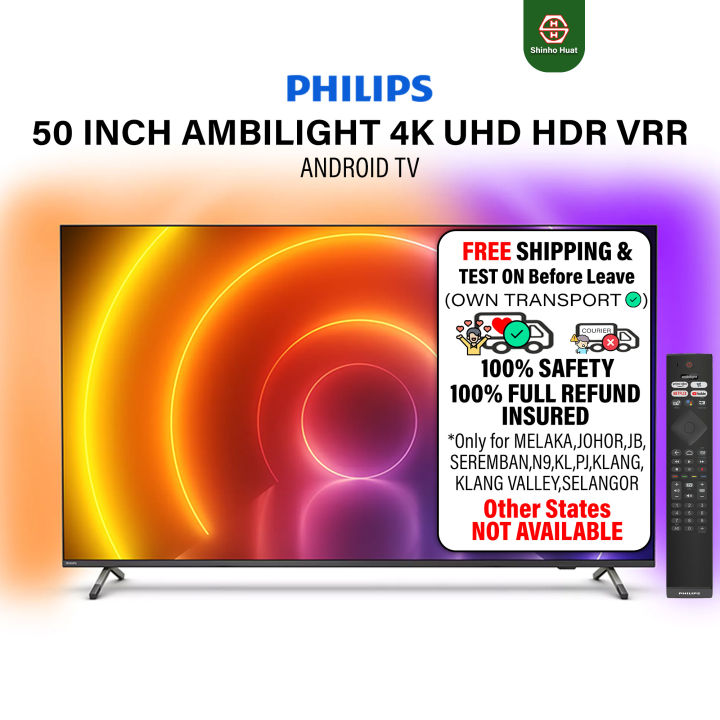 Philips 50 Inch 4K UHD HDR Ambilight Android TV 50PUT8516 | Lazada
