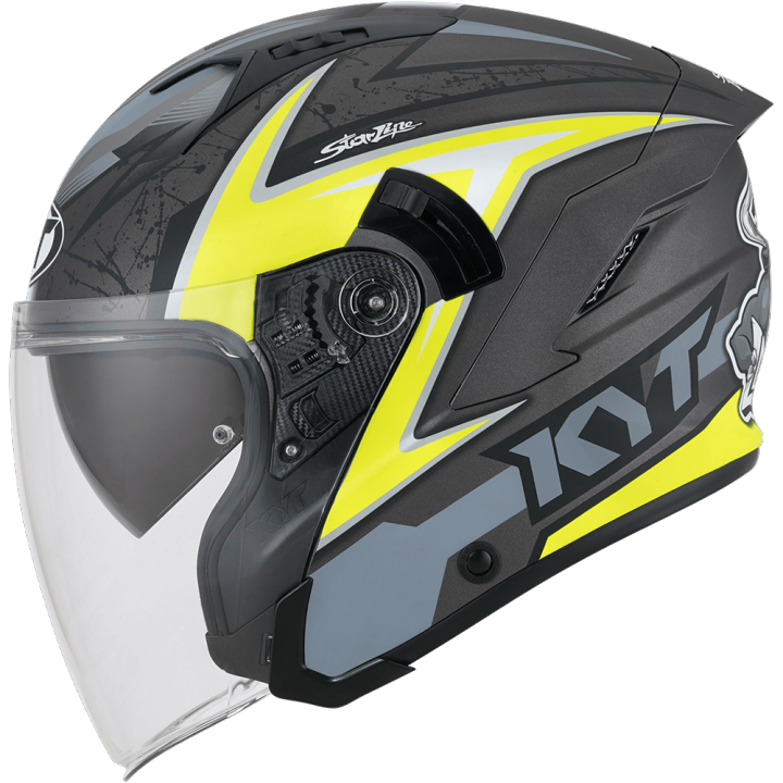 KYT NF-J Attitude Matt Anth. Yellow Half Face Helmet | Lazada PH