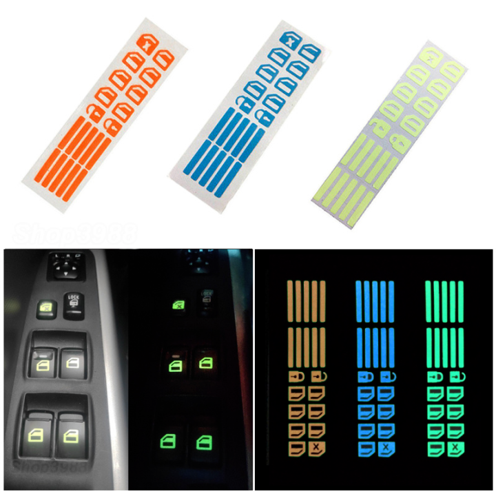 [CCWOLF] Car Window Luminous Sticker Button Door Night Safety ...