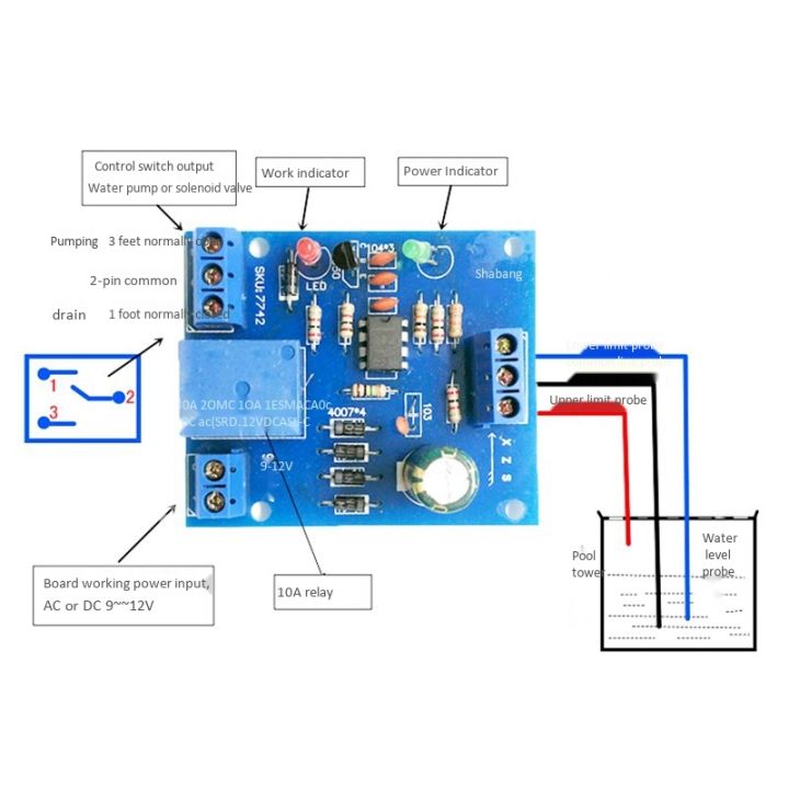 Water Liquid Level Controller Sensor Module Water Level Detection Sensor Pumping Drainage ...