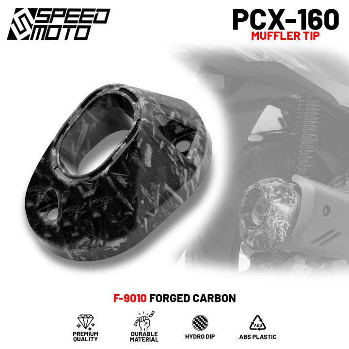 MOKOTO PCX 160 MUFFLER TIP CARBON / FORGED DESIGN EXHAUST TIP COVER FOR HONDA PCX 160 MOTORCYCLE ...