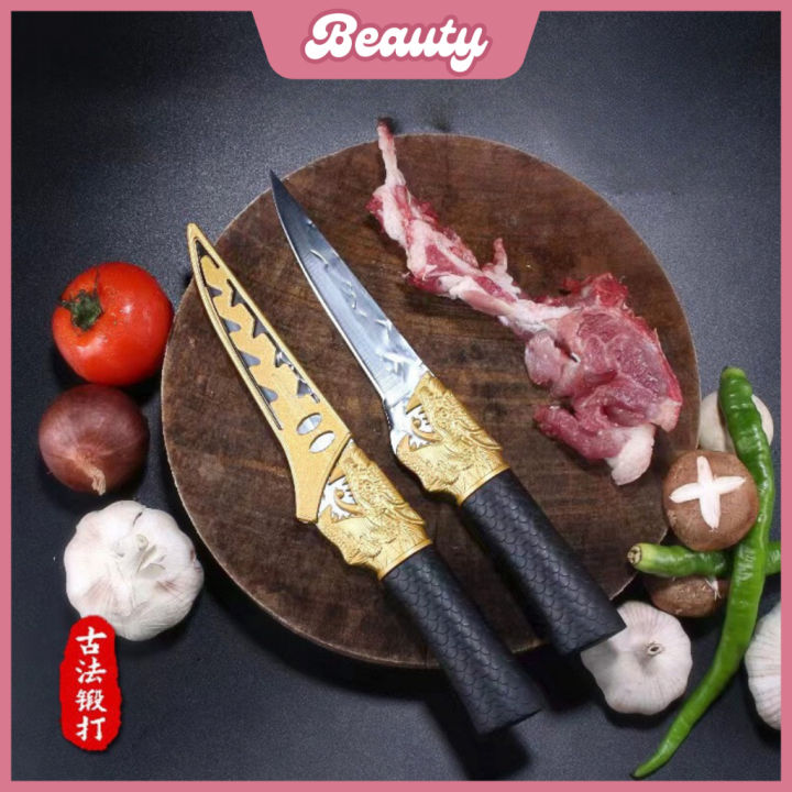 JAPANESE KNIFE Satos Black Dragon Premium Blade Titanium Steel Knife ...