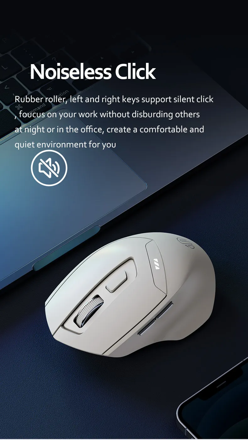 INPHIC DR6 Bluetooth Mouse Rechargeable 2.4G+Bluetooth 5.0/4.0 Tri ...