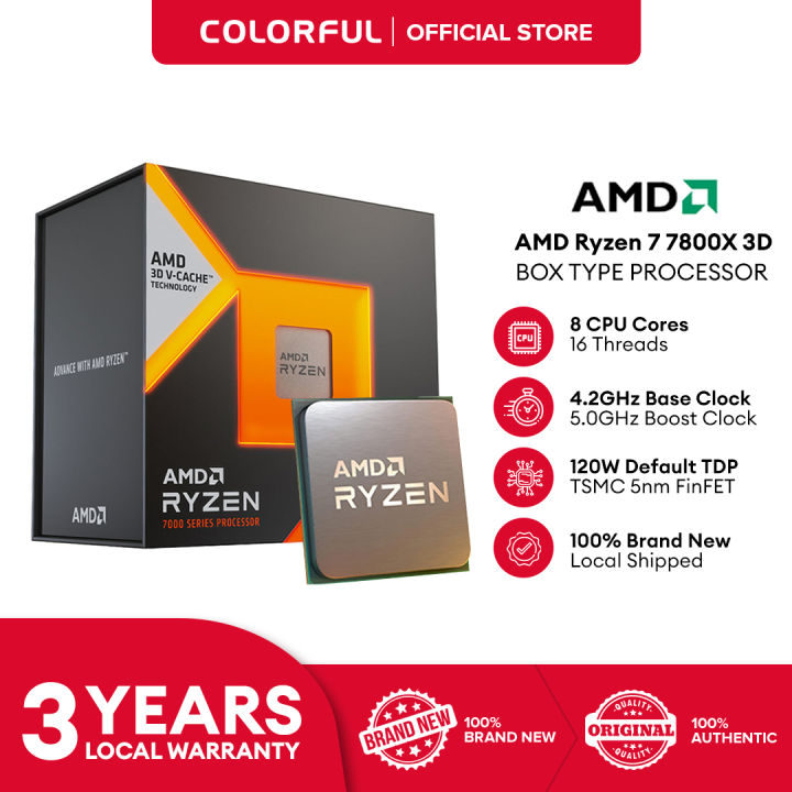 AMD Ryzen 7 7800X3D Boxed Desktop Processor (w/o AMD Stock CPU Cooler ...