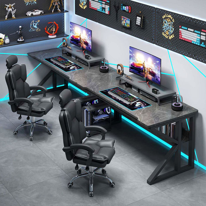 Double computer table couples side by side home desktop esports table ...