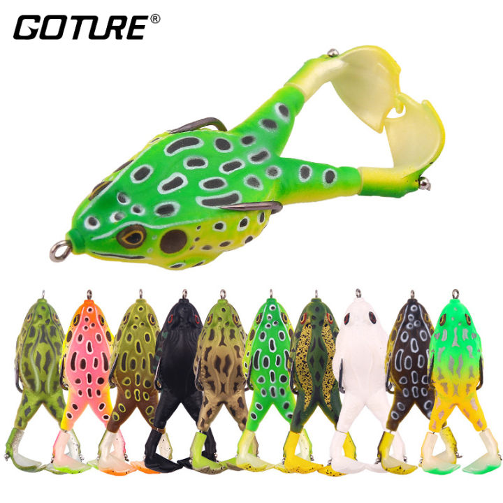 Goture Silicone Frog Type Fishing Lure 8/9/10 CM Double Propeller Soft ...