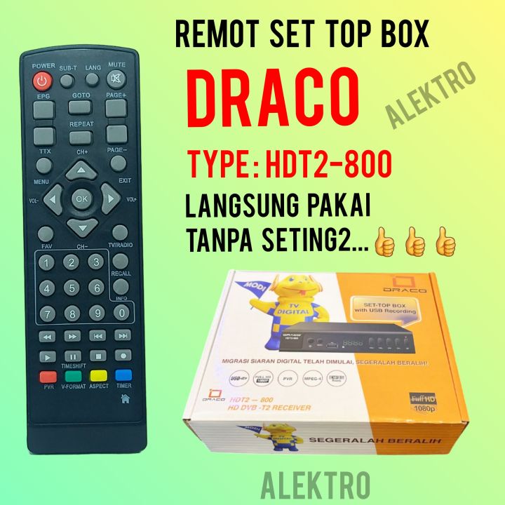 remote set top box DRACO dvbt2 stb remot langsung pakai | Lazada Indonesia