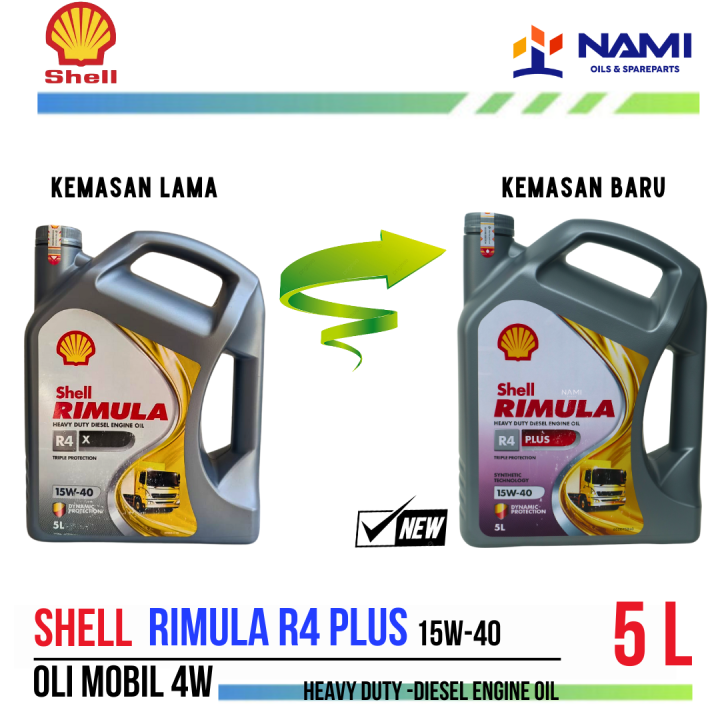 *SHELL RIMULA R4 PLUS 15W40 (5L) GALON* OLI MESIN MOBIL DIESEL ...