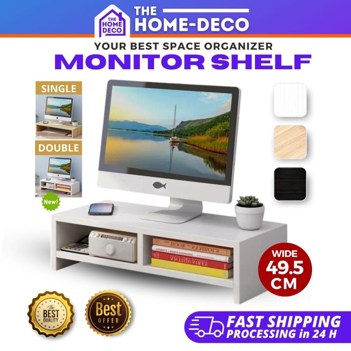 SINGLE / DOUBLE Monitor Shelf Rack Book Desktop Monitor Rack Monitor ...