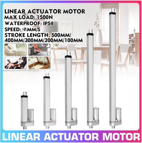 1500N DC 12V Aluminum alloy Linear Actuator Motor IP54 Electric Motor ...