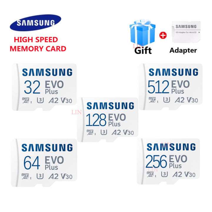 ซัมซุง SAMSUNG EVO Plus Flash Card Micro SD 32GB 64GB 128GB 256GB 512GB ...