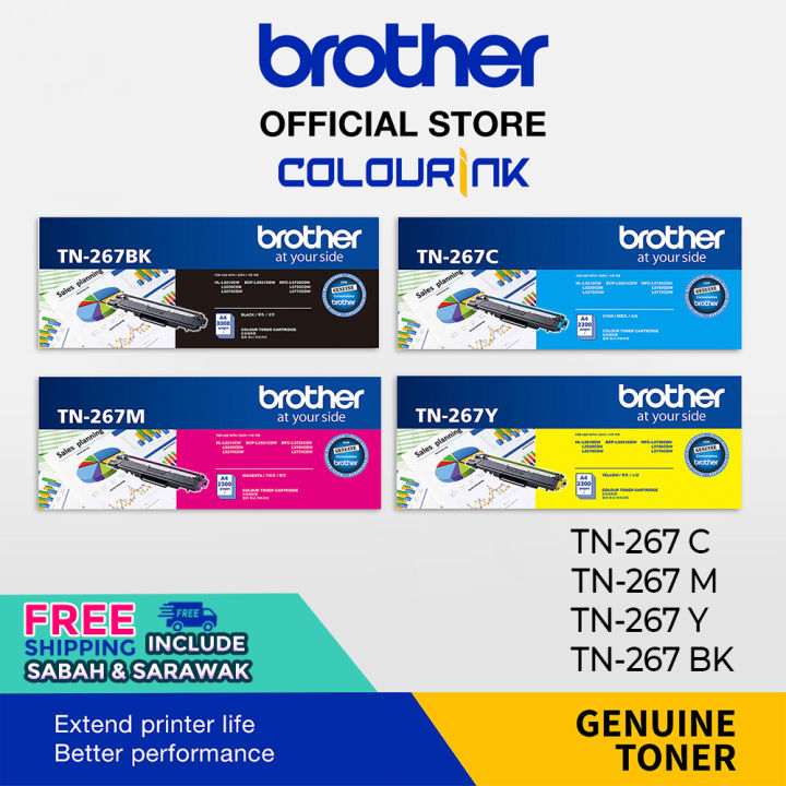 Brother TN-267 Cyan Magenta Yellow Black Original Colour Toner ...