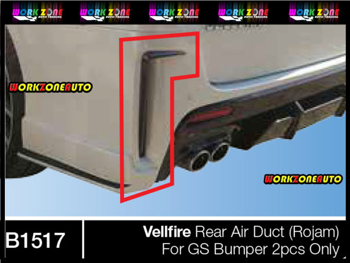 B1517 Toyota Vellfire Fiber Rear Air Duct (Rojam) For GS Bumper Body ...