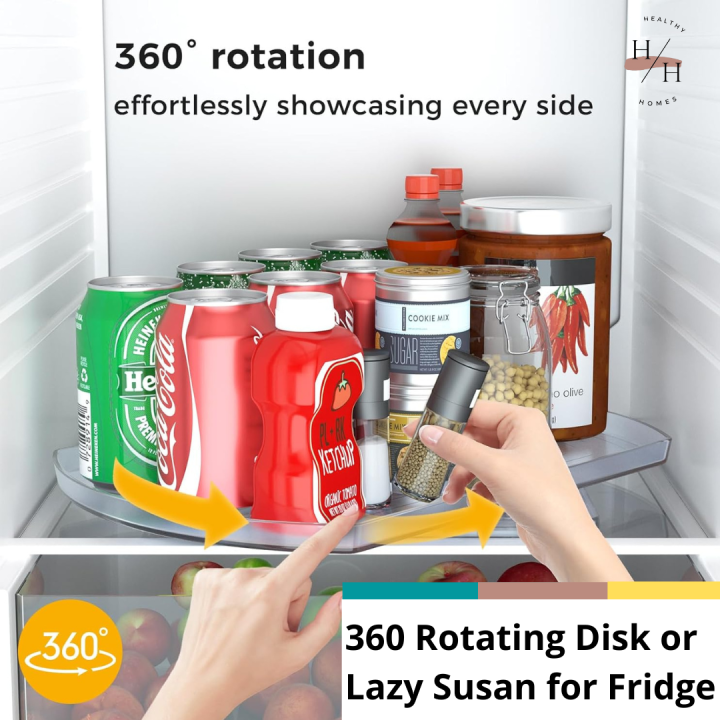 Healthyhomes 360° Rotating Glass Disk Organizer Turntable Lazy Susan ...