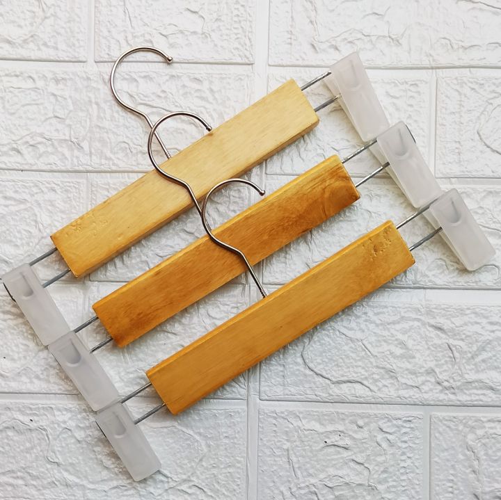 Hanger jepit celana kayu hanger celana jepit tarik bahan kayu distro ...