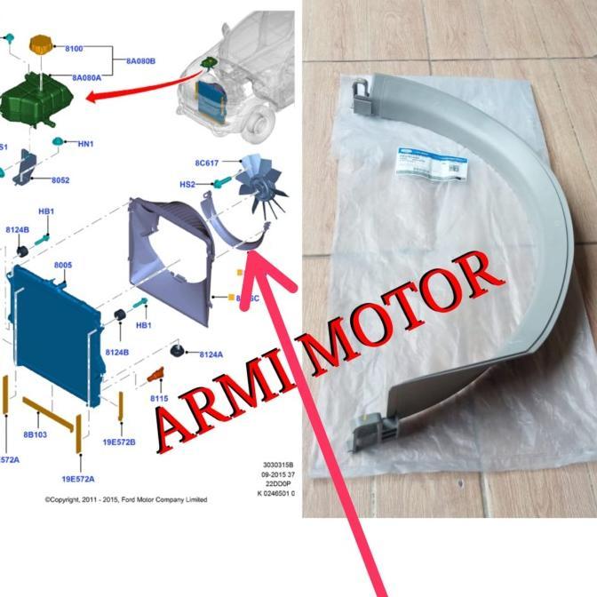 Rumah Kipas Radiator Ford Ranger 2.2 / 3.2 Shroud Fan Lower ORIGINAL ...