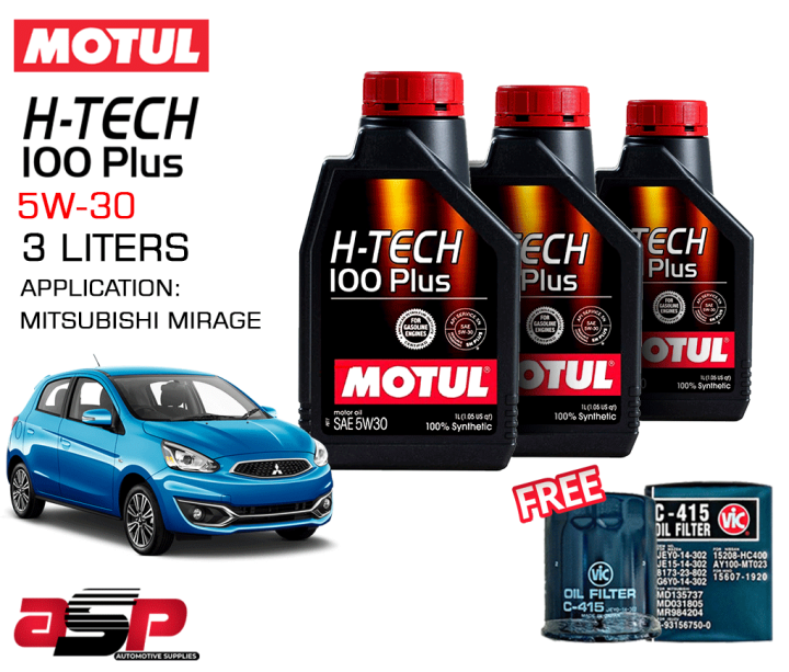 Motul H-Tech 100 Plus 5W-30 Gasoline Oil API SP 3 Liters Bundle for ...