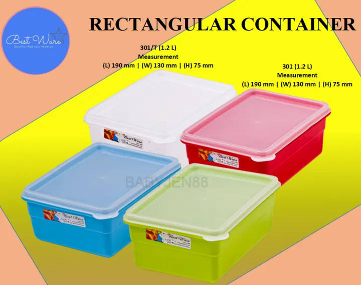 BEST WARE TRANSPARENT RECTANGULAR CONTAINER 301 301/T | Lazada