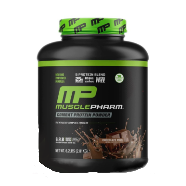 MUSCLEPHARM COMBAT PROTEIN POWDER 6 LBS CHOCOLATE MILK(NOTE: PACKAGING ...