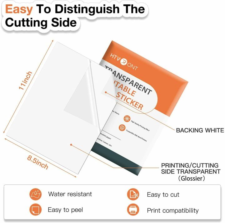 [juhua] HTVRONT 15 Sheets 11X8.5inch Printable Vinyl Sticker Paper A4 ...