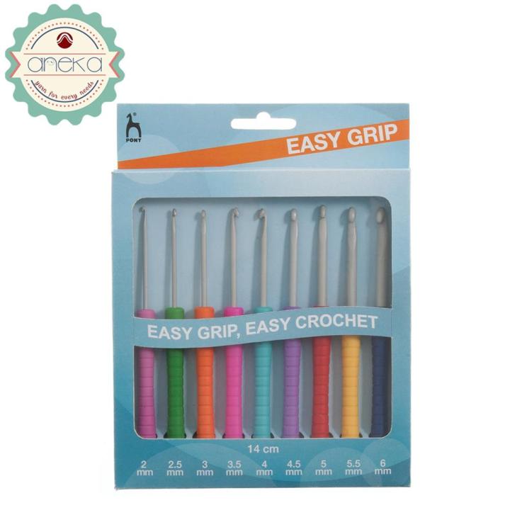 AnekaBenang - Hakpen (Alat / Jarum Rajut) Pony Easy Grip - SET | Lazada ...