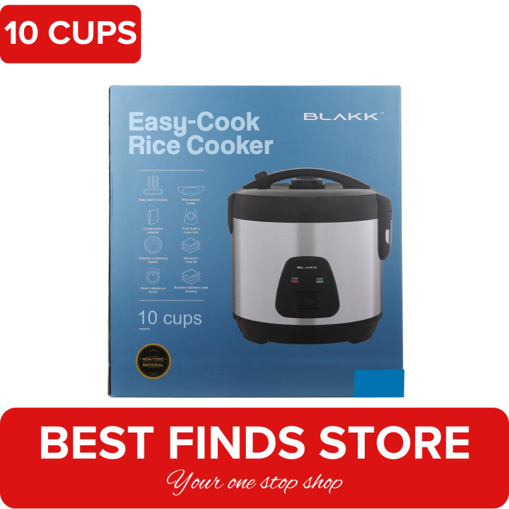 Blakk Easy-Cook Rice Cooker 10 CUPS | Jar Type Stainless Rice Cooker ...