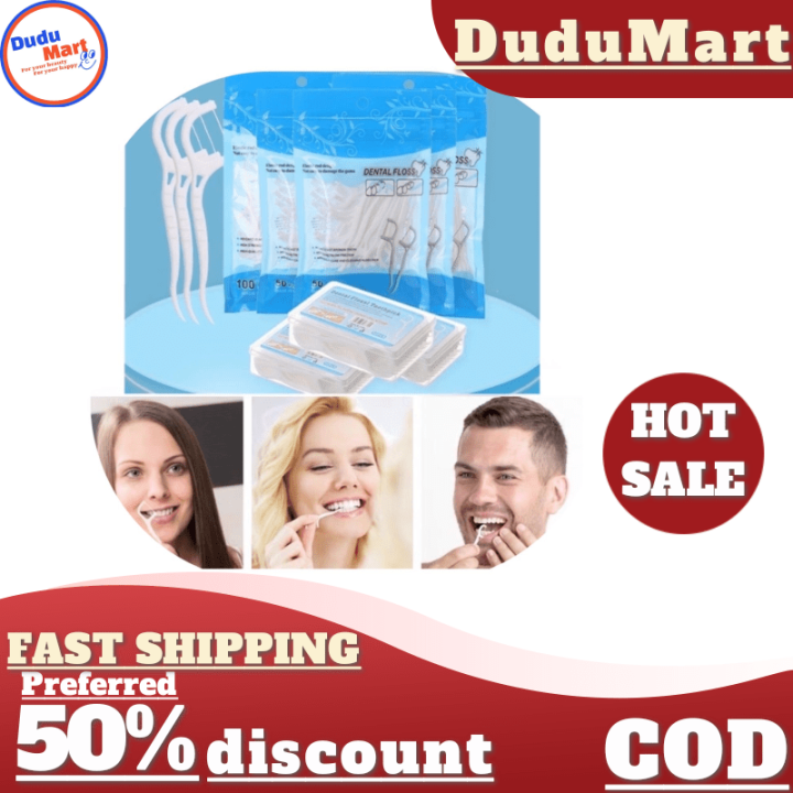 Dudumart 50/100pcs Dental Floss Disposable Teeth Stick Interdental ...