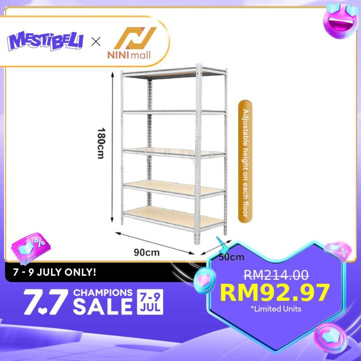 NINI 6 Tier Boltless Rack Rak Besi Bertingkat Metal Rack Shelf High ...
