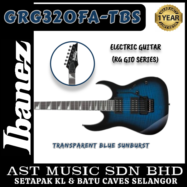 Ibanez GRG320FA-TBS, RG GIO Series Electric Guitar – Transparent Blue Sunburst | Lazada