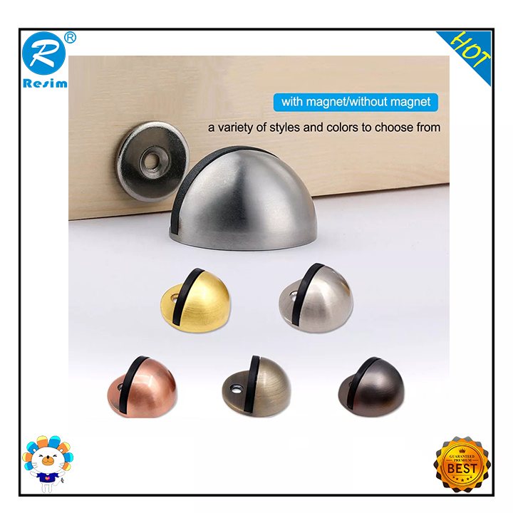 Resim (No Drilling) Half Moon Magnetic Door Stopper Stainless Steel Non ...