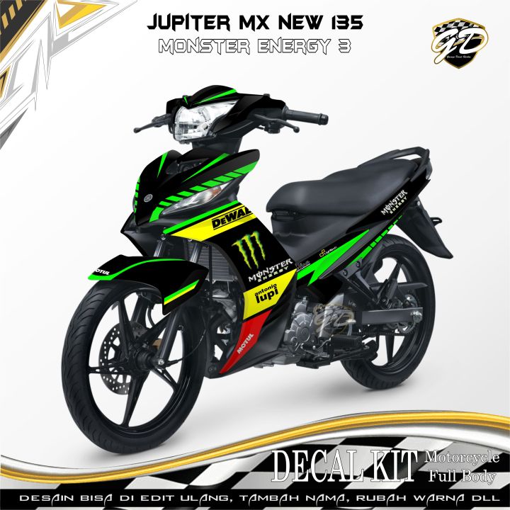 Decal Jupiter MX 135 New Full Body Stiker Jupiter MX 135 New Full Body Monster Energy 3 | Lazada ...