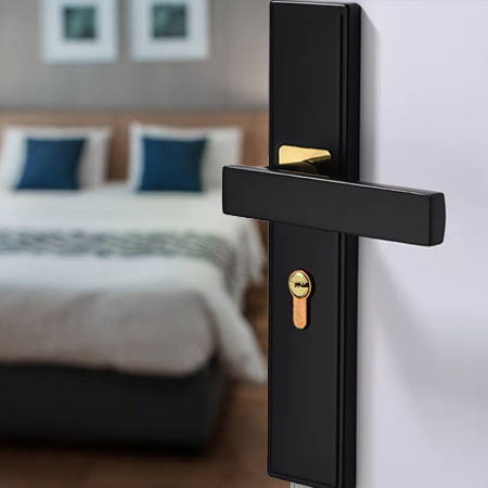 DOOR LOCK BLACK #1 - New Nimalist Door Lock Continental Bedroom Door ...