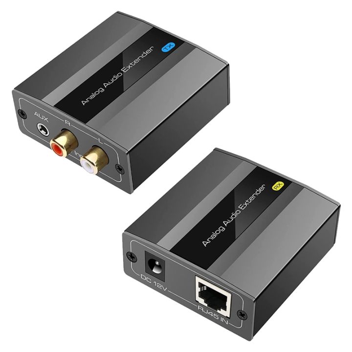 Analog Audio Extender RCA 3.5mm Stereo Over Ethernet Single Cat5E/6/7 ...