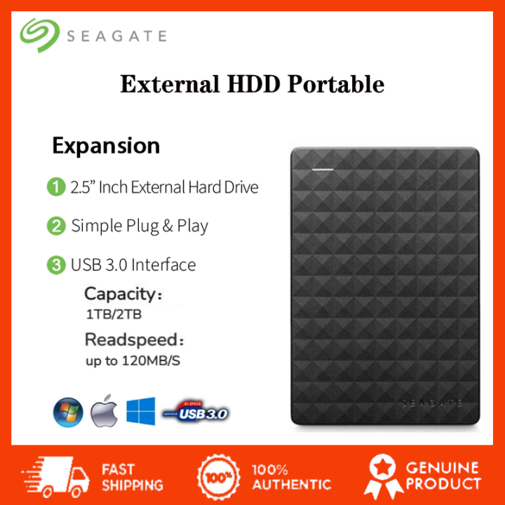 Seagate Expansion Portable Drive 1TB 2TB External Hard Drive USB 3.0 ...