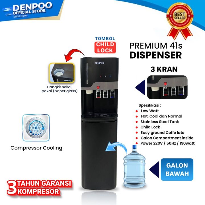 Promo Besar Dispenser Galon bawah Water Denpoo Premium-41s Low watt ...