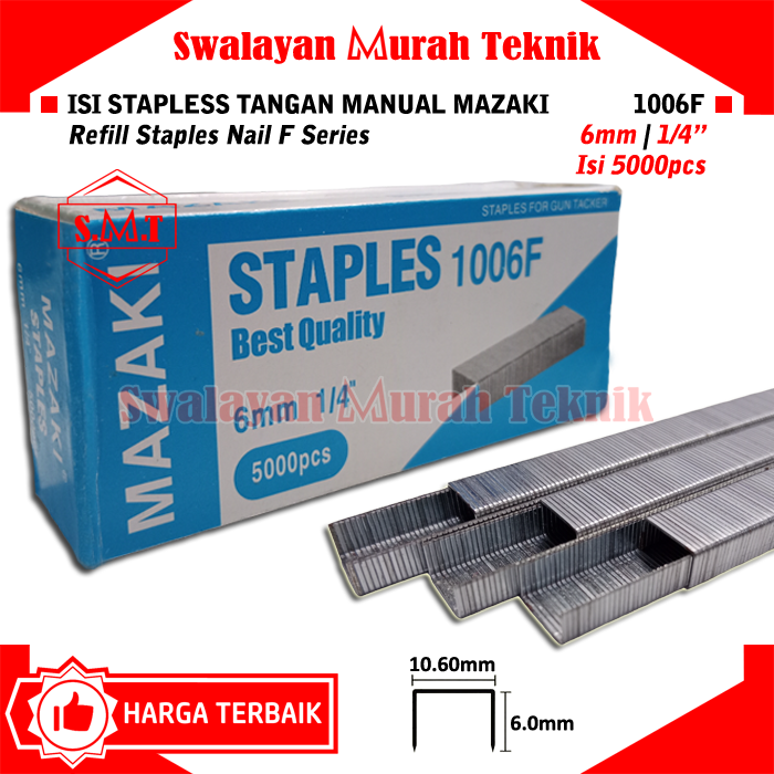 MAZAKI 1006F Isi Staples Tangan Manual 6 mm Refill Stapler Nail | Lazada Indonesia