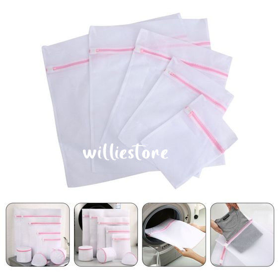 【Williestore】Laundry Bag/Clothe Bra Underwear Washing Bag/Zippered Mesh ...
