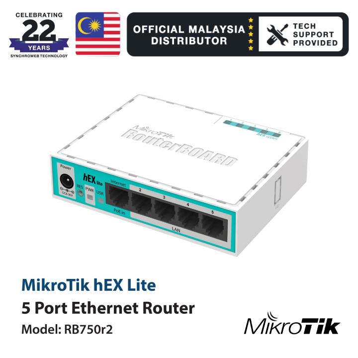 Mikrotik 5 Port Ethernet Router HEX Lite | Lazada