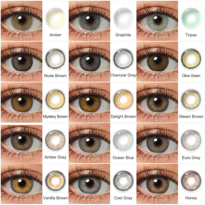 【UP to 50 Models】FLARE COLOR 1Pair=2Pcs Contact Lens 14mm Natural Soft ...