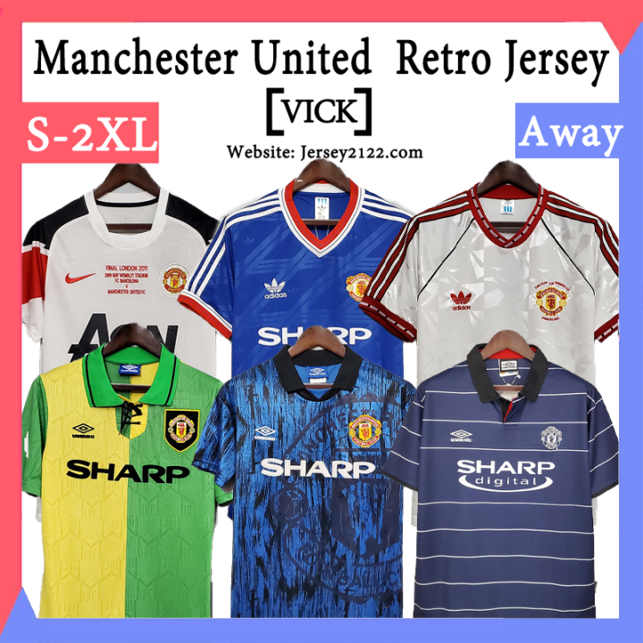 MU Retro Jersey Shirts Away Football Jersey For Men Size: S-2XL Man U ...
