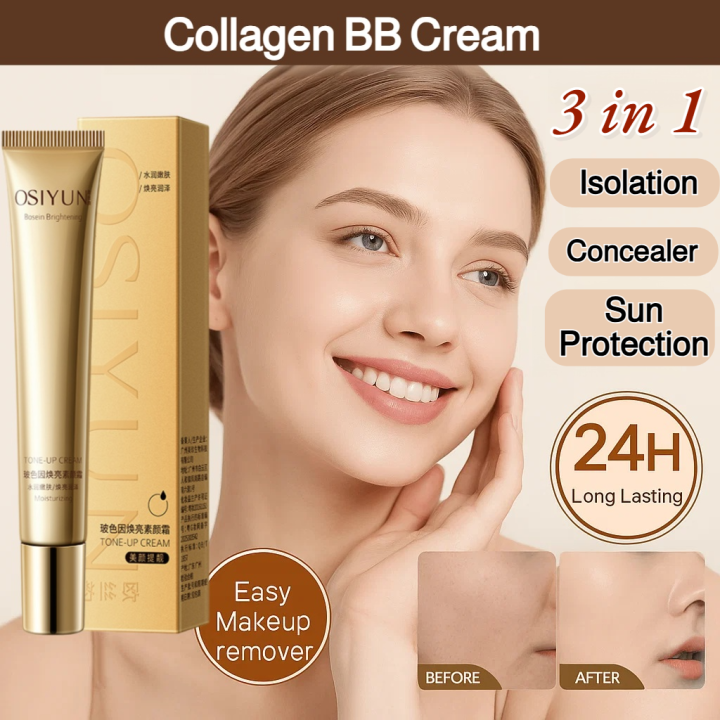 Collagen BB Cream Natural Bare Face Cream Face Whitening Concealer ...