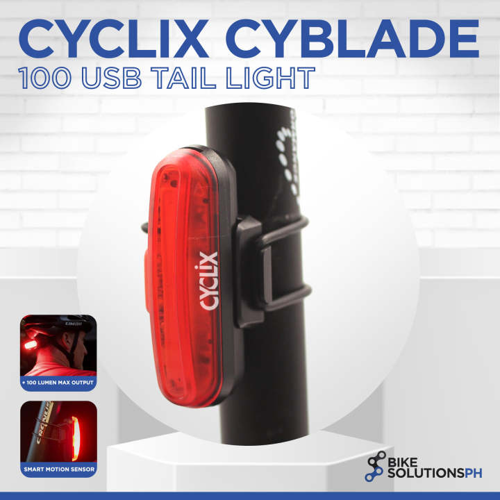 Cyclix Cyblade 100 USB Tail Light break light smart motion sensor 30hrs ...