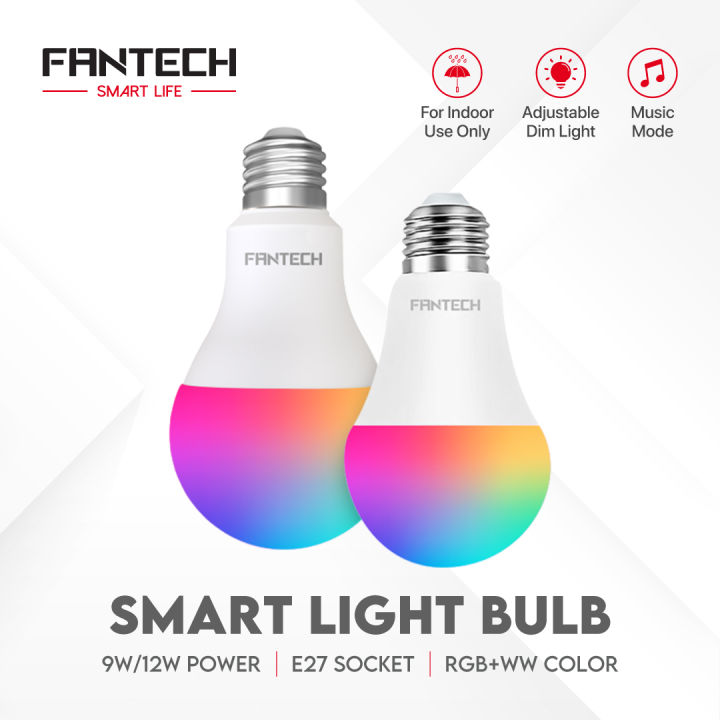 Fantech SLB0101 | SLB0102 Smart Light Bulb RGB 9W 12W E27 Socket & RGB ...