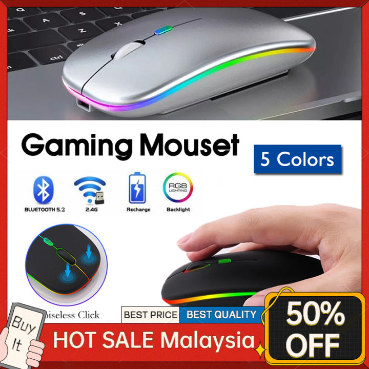 Wireless Mouse Bluetooth 2.4Ghz Receiver Optical Adjustable Wireless ...