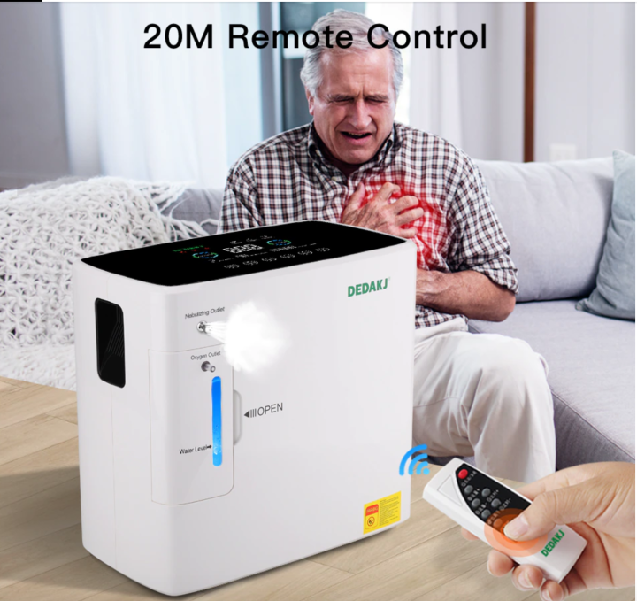 DEDAKJ 1-9L/min Flow Oxygen Concentrator with Nebulizer Oxygen Machine Household Portable Oxygen ...