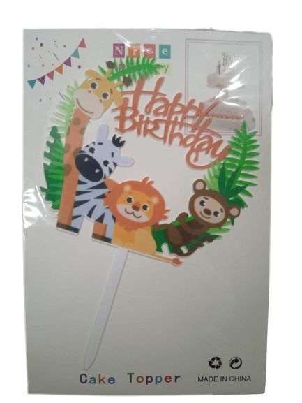 Topper Cake Ulang Tahun Acrylic Karakter Animal / Hiasan Kue Ultah Tema ...