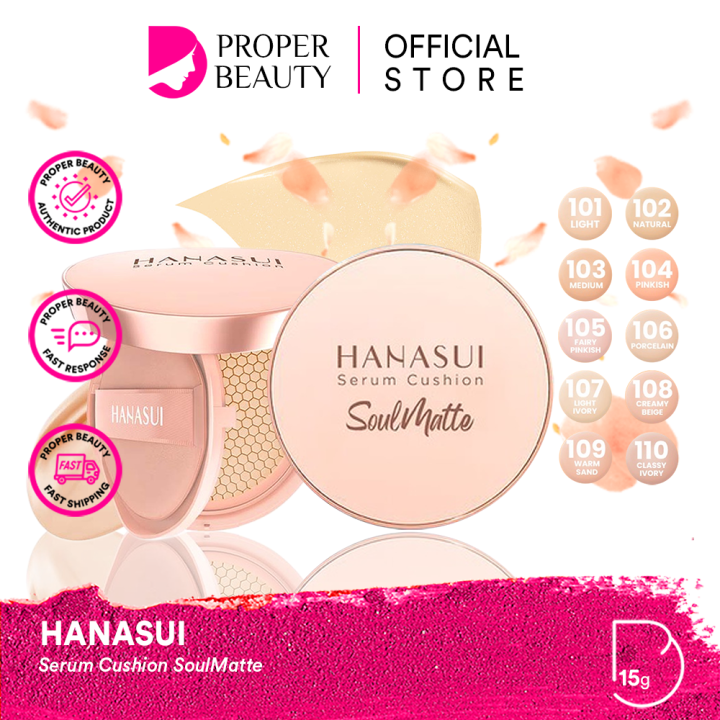 HANASUI Serum Cushion SoulMatte Indonesia / Cusion Wajah 15g / Hybrid ...