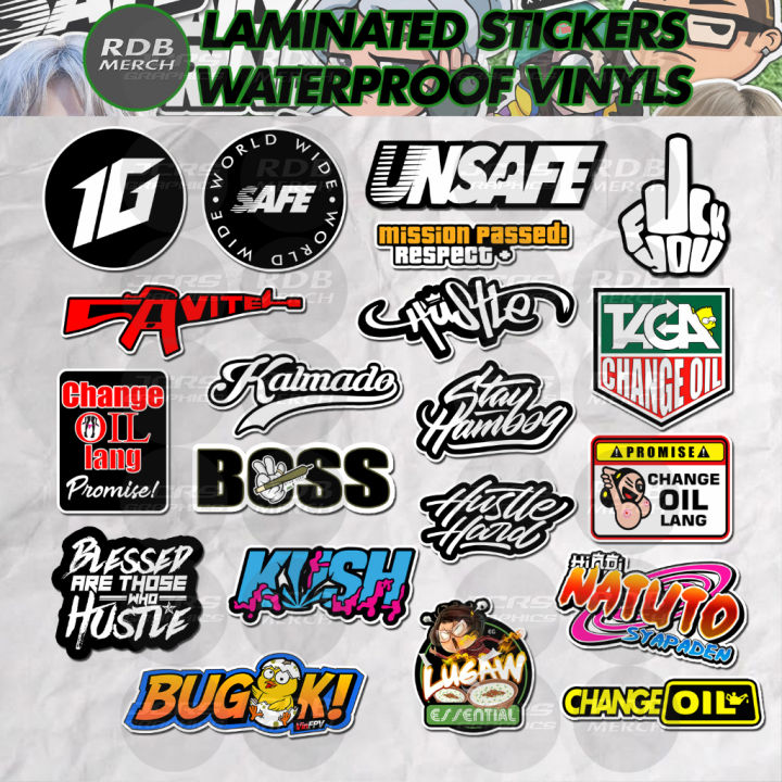 Sticker Decal Vinyl - Change oil Bugok 1G Safe Kalmado Boss Dubs Cavite ...